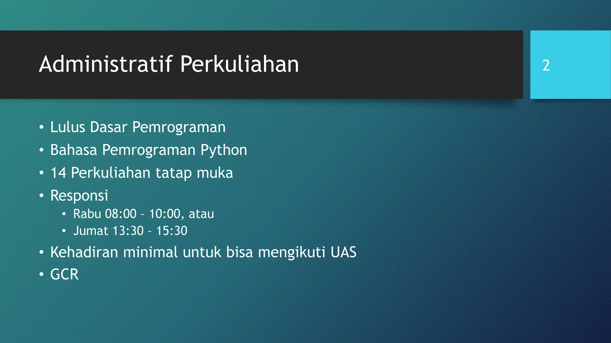 Pengantar kuliah Struktur Data menggunakan bahasa Python | PPT