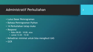 Pengantar kuliah Struktur Data menggunakan bahasa Python | PPT