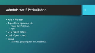 Pengantar kuliah Struktur Data menggunakan bahasa Python | PPTX