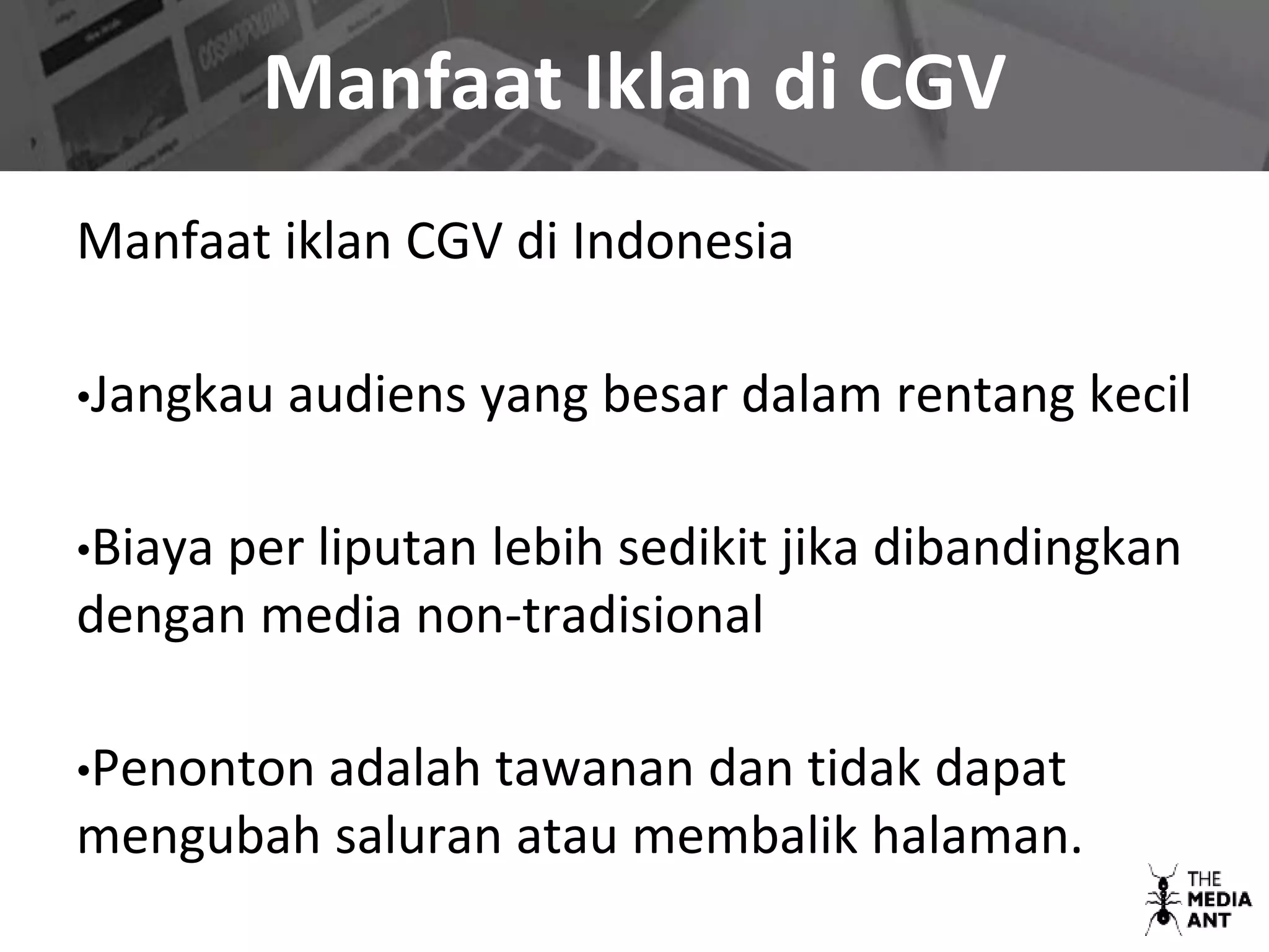 Iklan di bioskop CGV | PPT