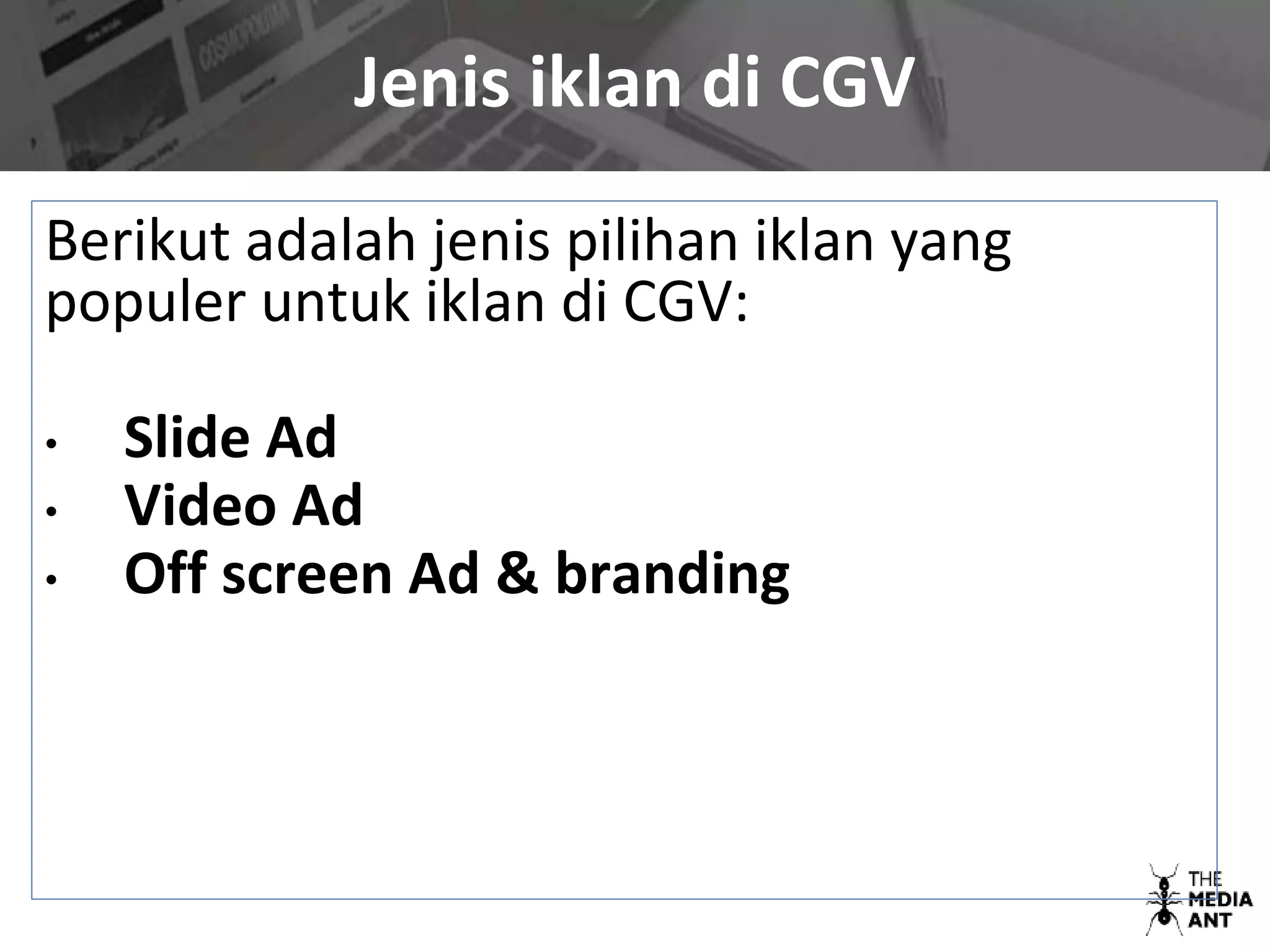 Iklan di bioskop CGV | PPT