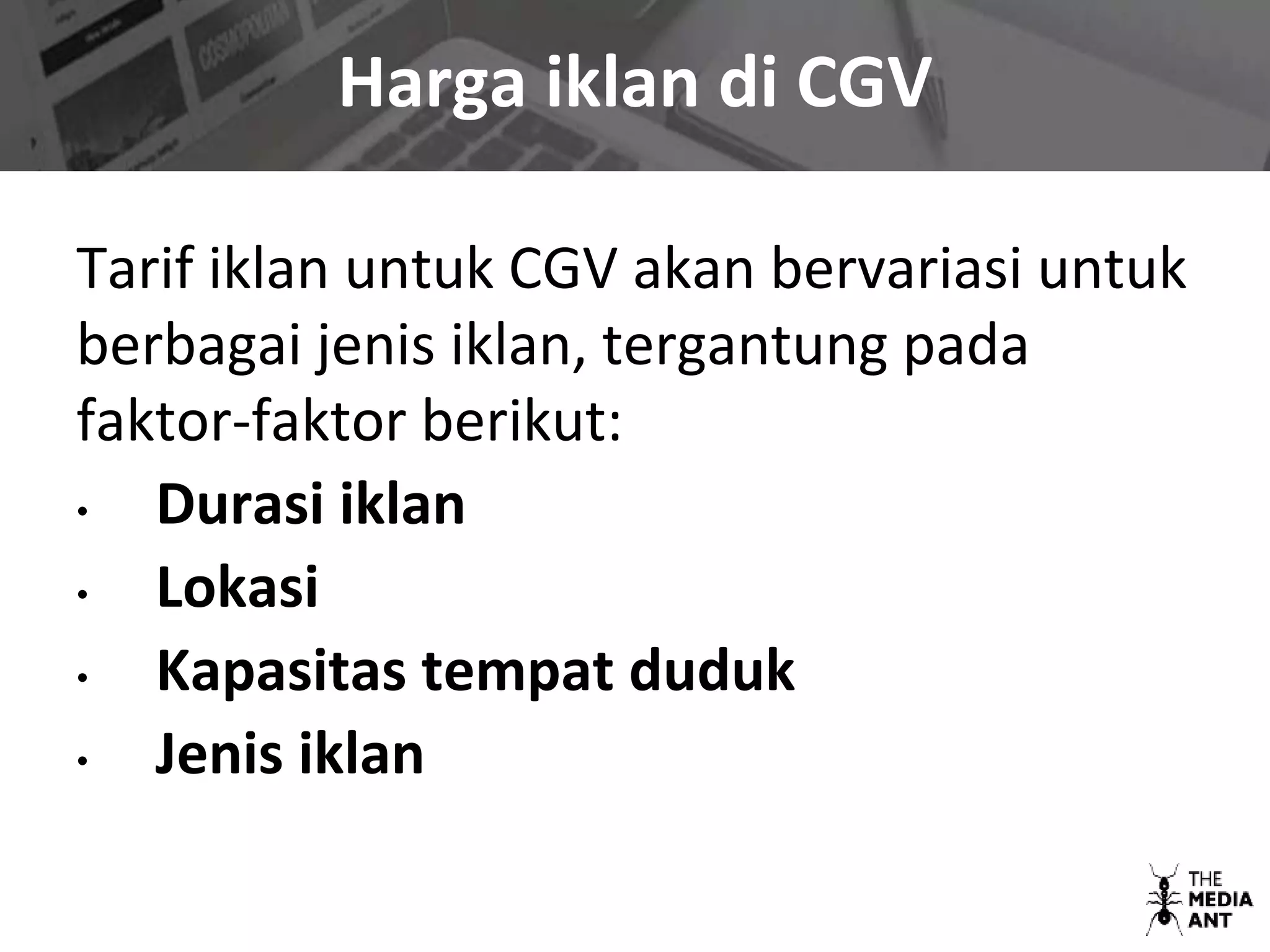 Iklan di bioskop CGV | PPT