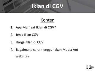 Iklan di bioskop CGV | PPT
