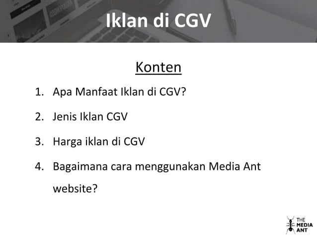 Iklan di bioskop CGV | PPT
