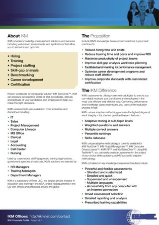 IKM Corp Profile | PDF