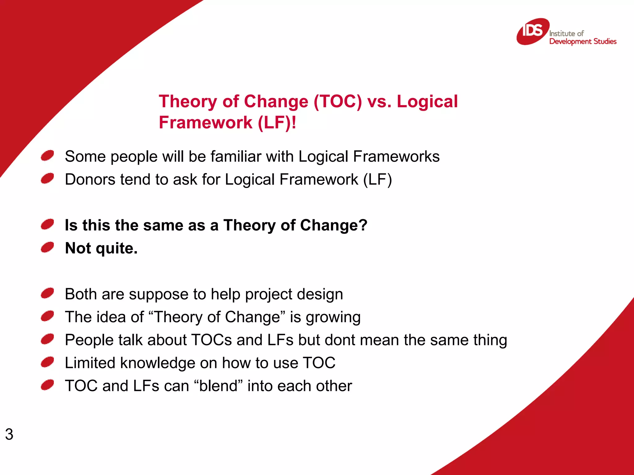 Theory of Change and Outcome Mapping | PPT