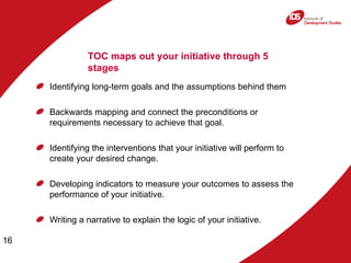 Theory of Change and Outcome Mapping | PPT