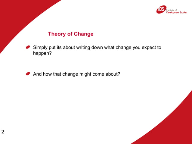 Theory of Change and Outcome Mapping | PPT