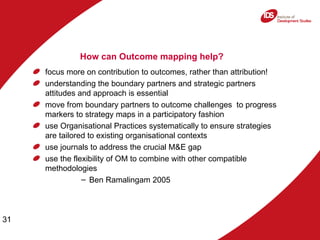 Theory of Change and Outcome Mapping | PPT