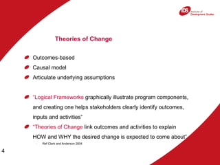 Theory of Change and Outcome Mapping | PPT