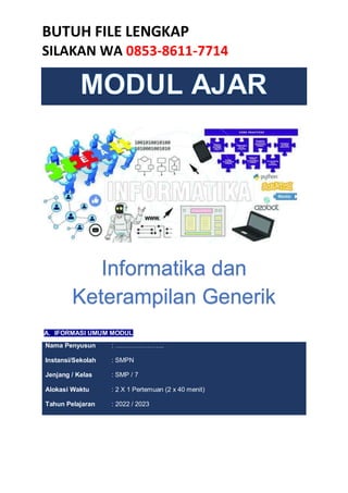 Download Modul Ajar Informatika Kelas 7 Kurikulum Merdeka Terbaru 2025 ...