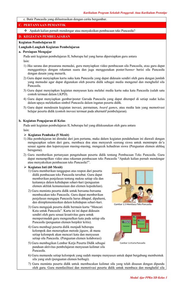 Download Modul Ajar PKN Kelas 1 Kurikulum Merdeka Terbaru 2025 | PDF