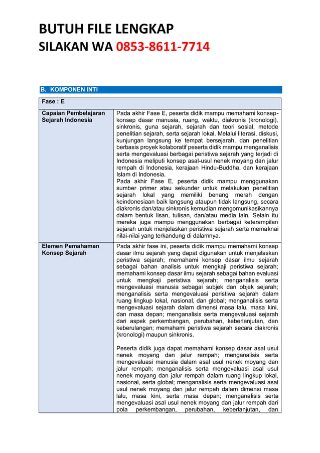 Download Modul Ajar Sejarah Indonesia Kelas 10 Kurikulum Merdeka Terbaru 2025 | PDF