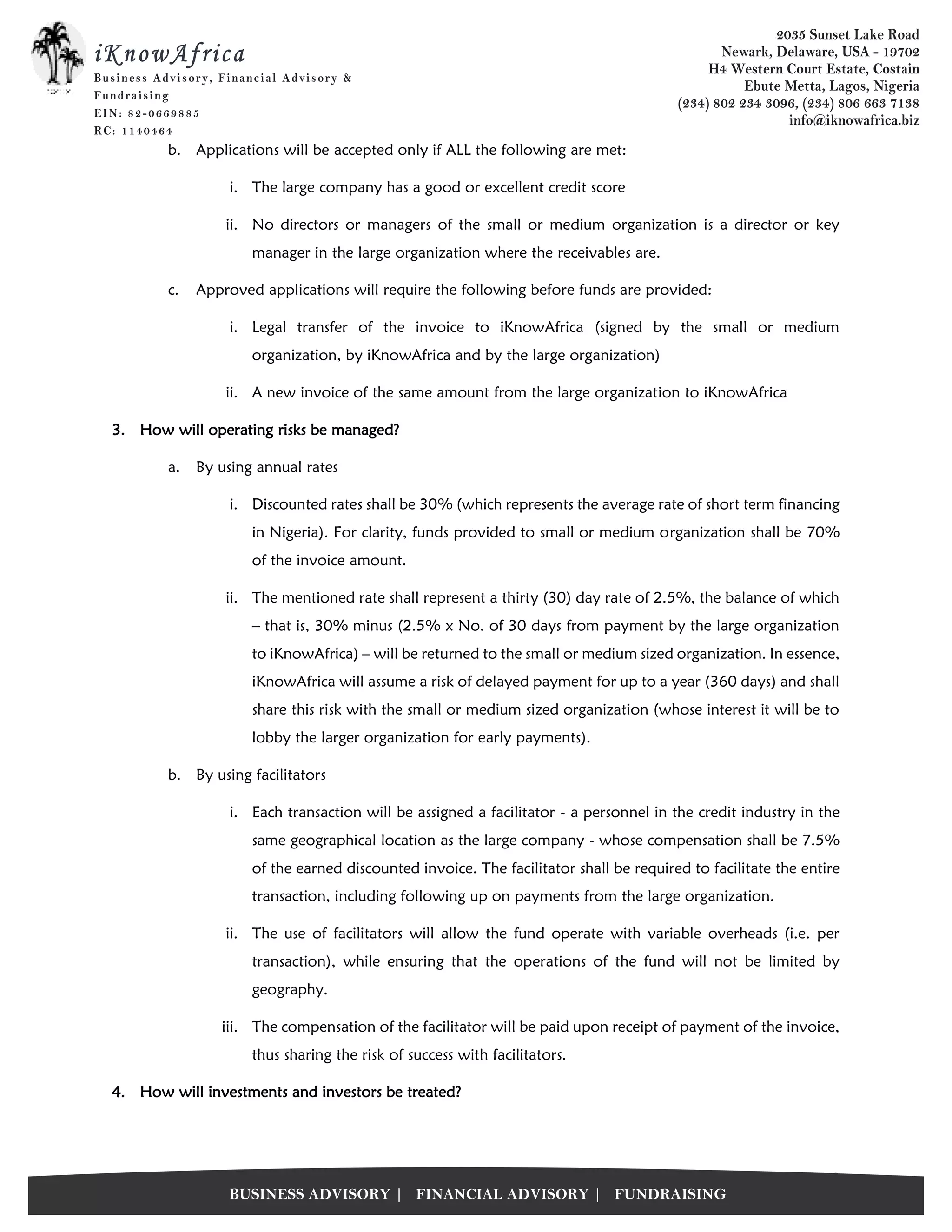 iKnowAfrica Invoice Discounting | PDF