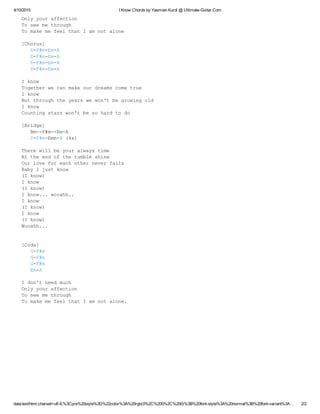 I know chords by yasmien kurdi @ ultimate guitar | PDF