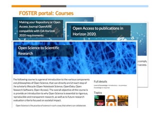 Fostering Open Science to Research Using a Taxonomy and an eLearning ...
