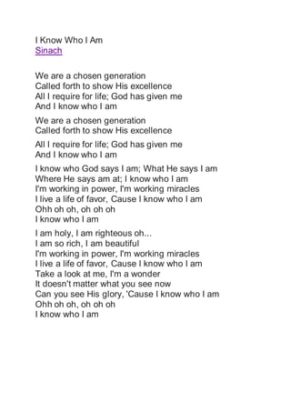 I know who i am | DOCX