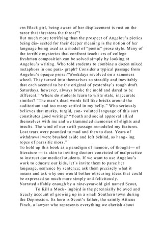 I Know Why the Caged Bird Cannot ReadHow American High School .docx