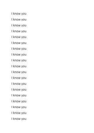 I know you.docx