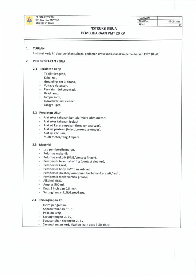 IK Pemeliharaan PMT | PDF