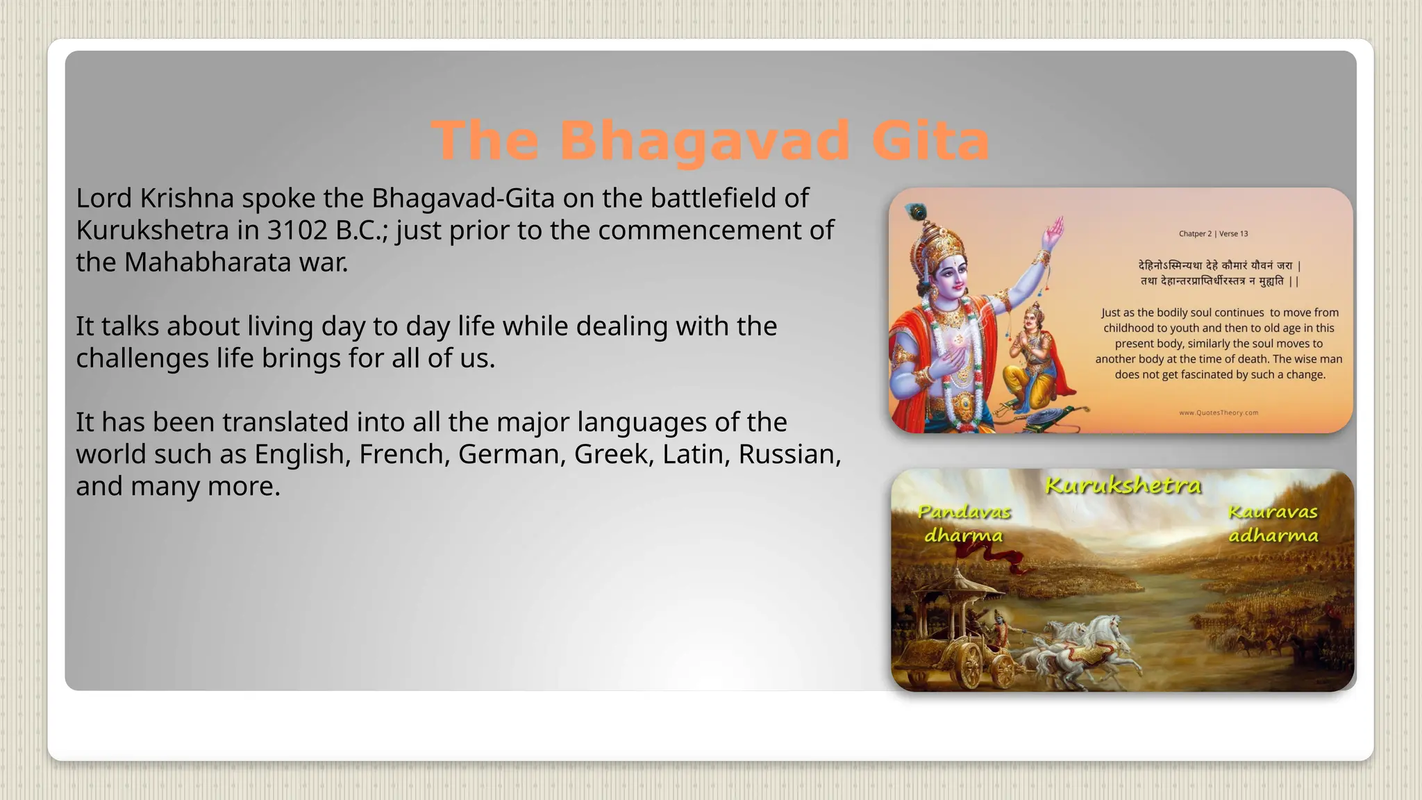 life lessons of bhagvad gita by lord krishna | PPTX