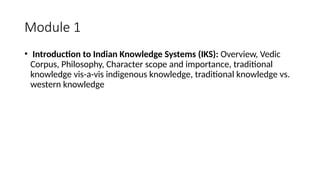 Vtu new syllabus of indian knowledge system.whicj deals with different ...