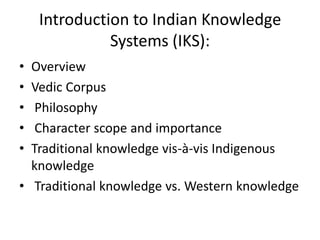 VTU notes for Indian Knowledge System 2022 scheme ppt | PDF