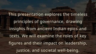 Indian Knowledge System. Principles of Good Governance in Ancient India ...