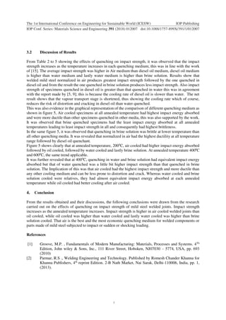 EFFECTS OF QUENCHANTS ON IMPACT STRENGTH OF SINGLE-VEE BUTT WELDED JOINT OF MILD STEEL | PDF