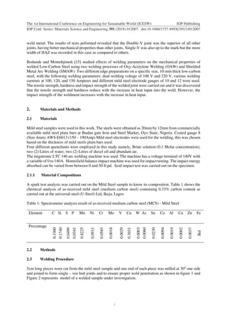 EFFECTS OF QUENCHANTS ON IMPACT STRENGTH OF SINGLE-VEE BUTT WELDED JOINT OF MILD STEEL | PDF