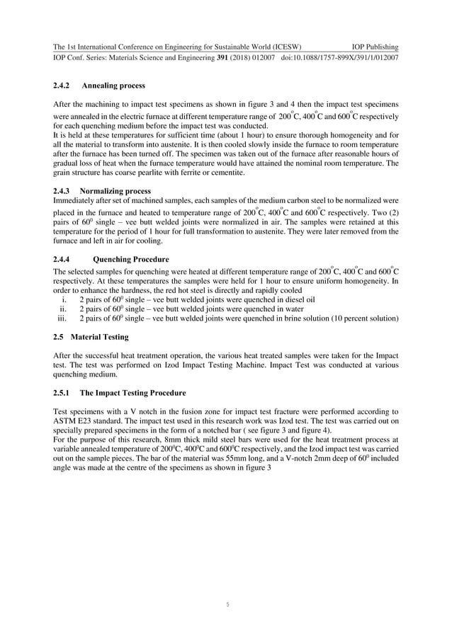 EFFECTS OF QUENCHANTS ON IMPACT STRENGTH OF SINGLE-VEE BUTT WELDED JOINT OF MILD STEEL | PDF