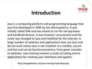Best Java Training Institute in Hyderabad | PPT