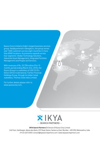 Ikya Search Partners Brochure | PDF