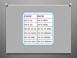 Comprehensive Guide to the Italian Subjunctive Mood (Il Congiuntivo) | PPTX