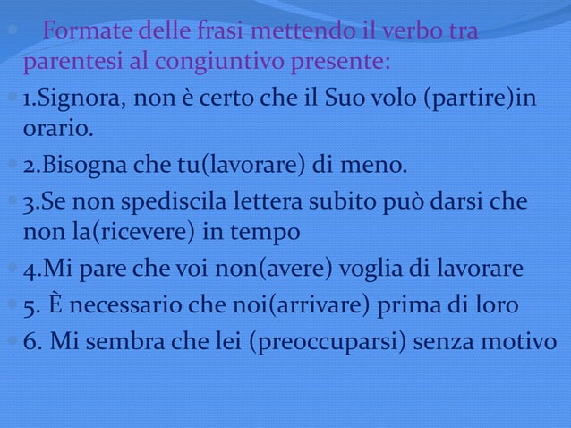Il congiuntivo presente | PPTX