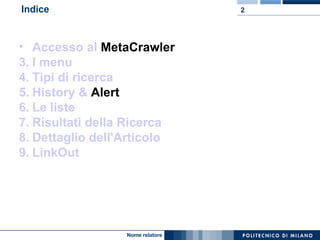 Il metacrawler di SBBL | PPT