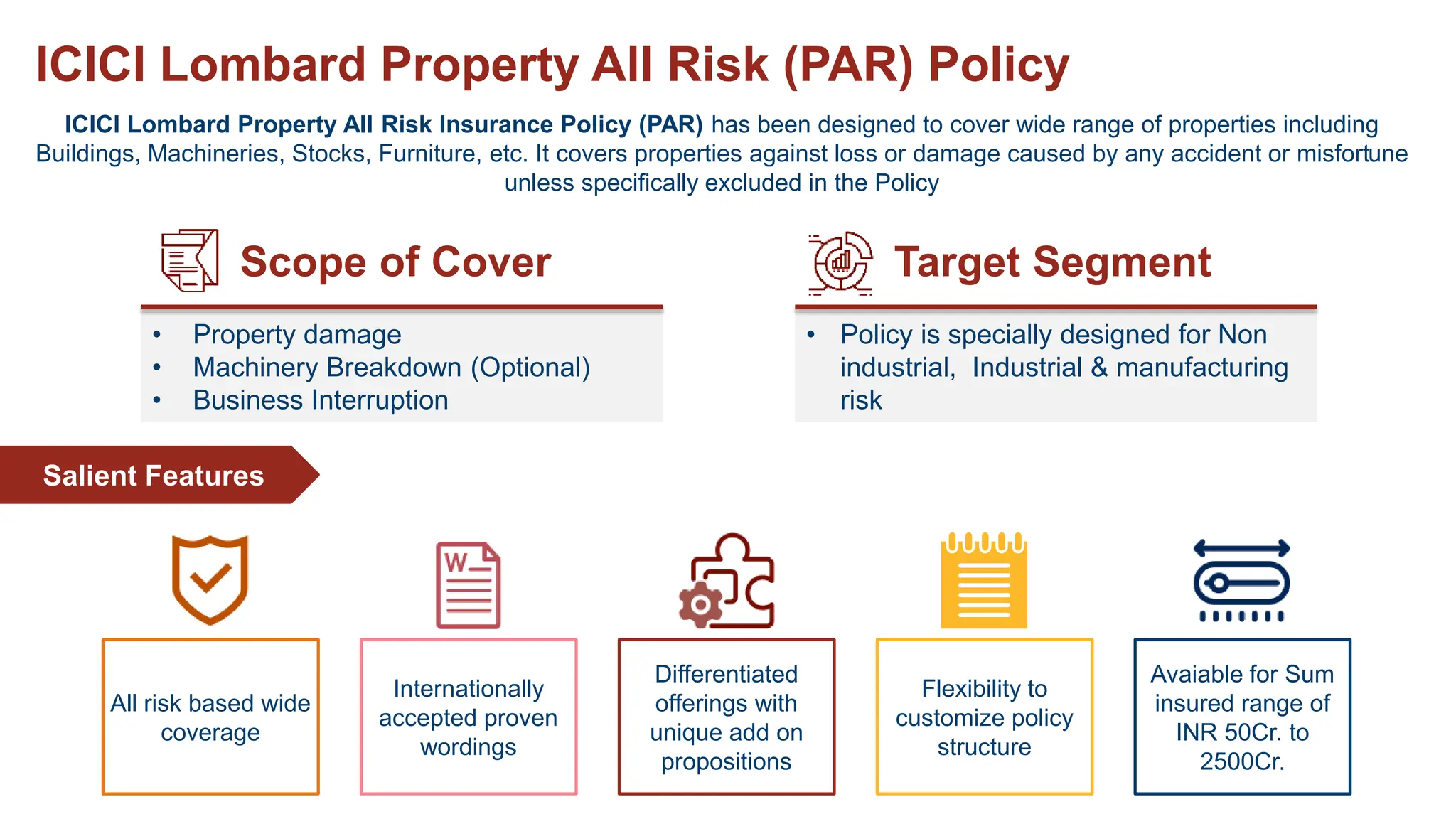 PROPERTY ALL RISK INSURANCE PRODUCT -PPT | PPTX