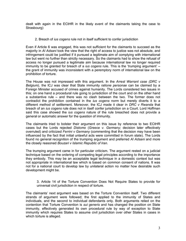 Jones v Saudi Arabia - summary | PDF