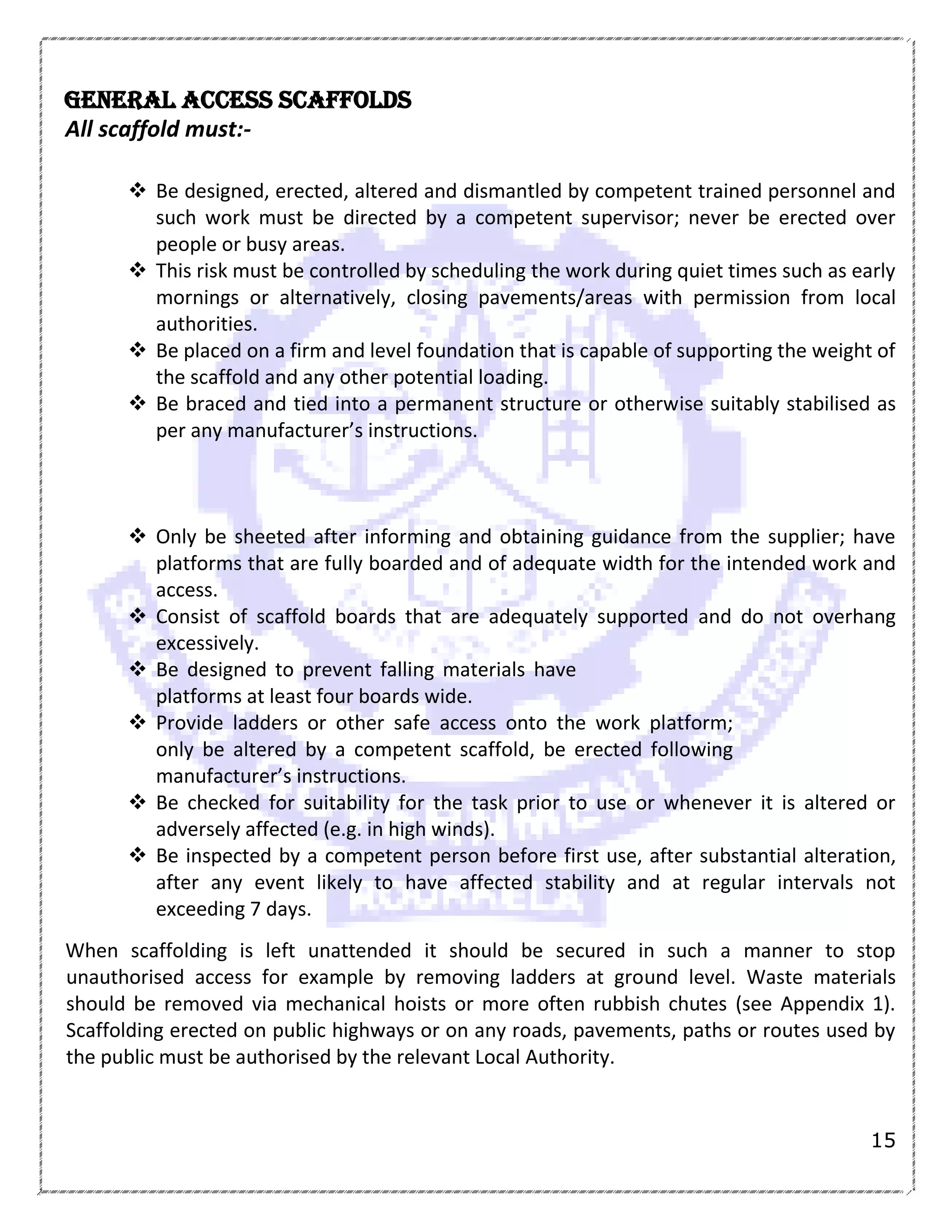 HEIGHT WORK SAFETY REPORT | PDF