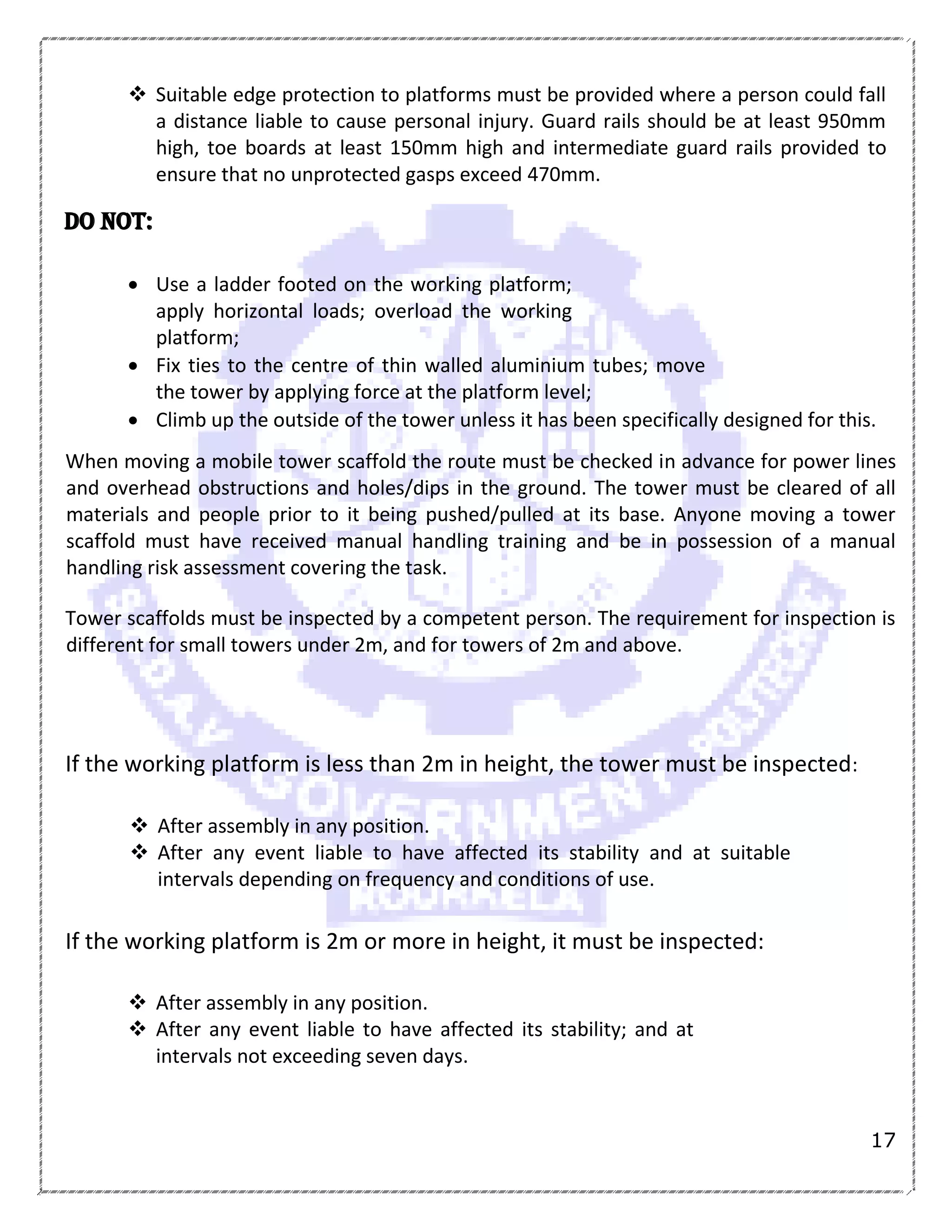 HEIGHT WORK SAFETY REPORT | PDF