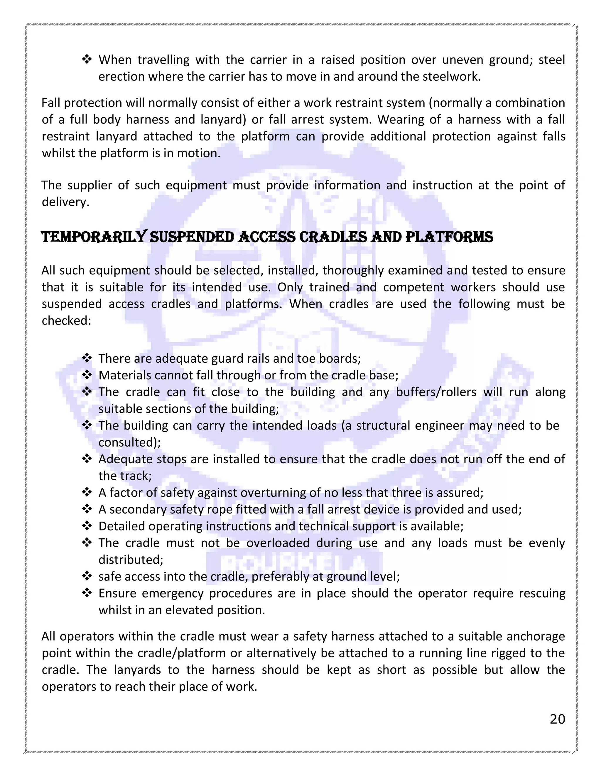 HEIGHT WORK SAFETY REPORT | PDF