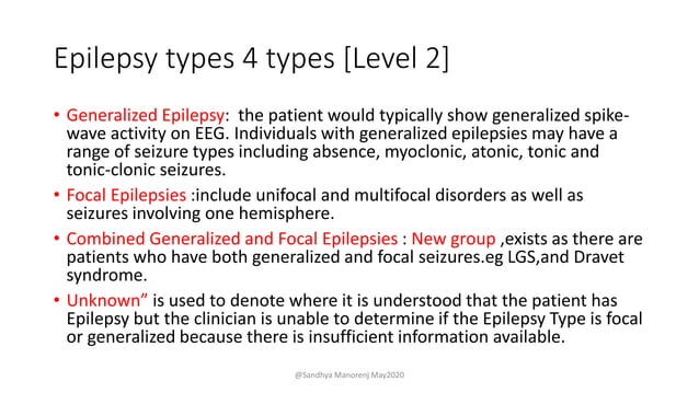 Ilae 2017 Revised classification of epilepsy | PPTX