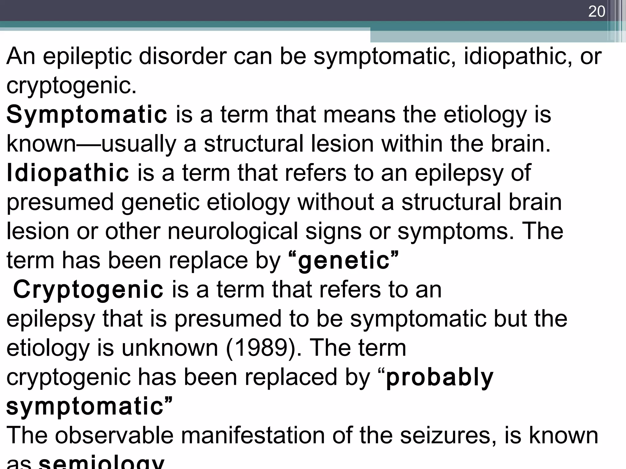 Classification of Seizures by ILAE | PPT