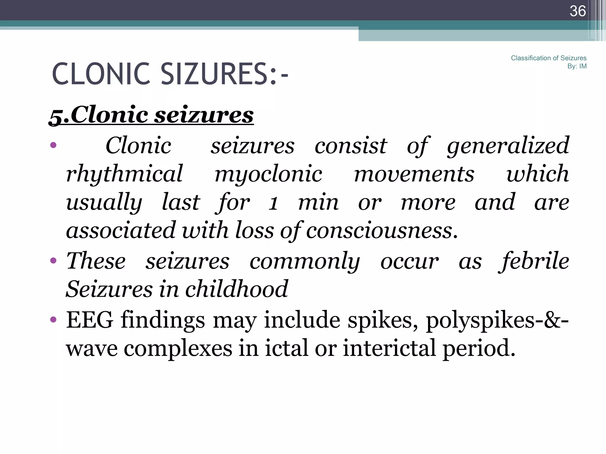 Classification of Seizures by ILAE | PPT