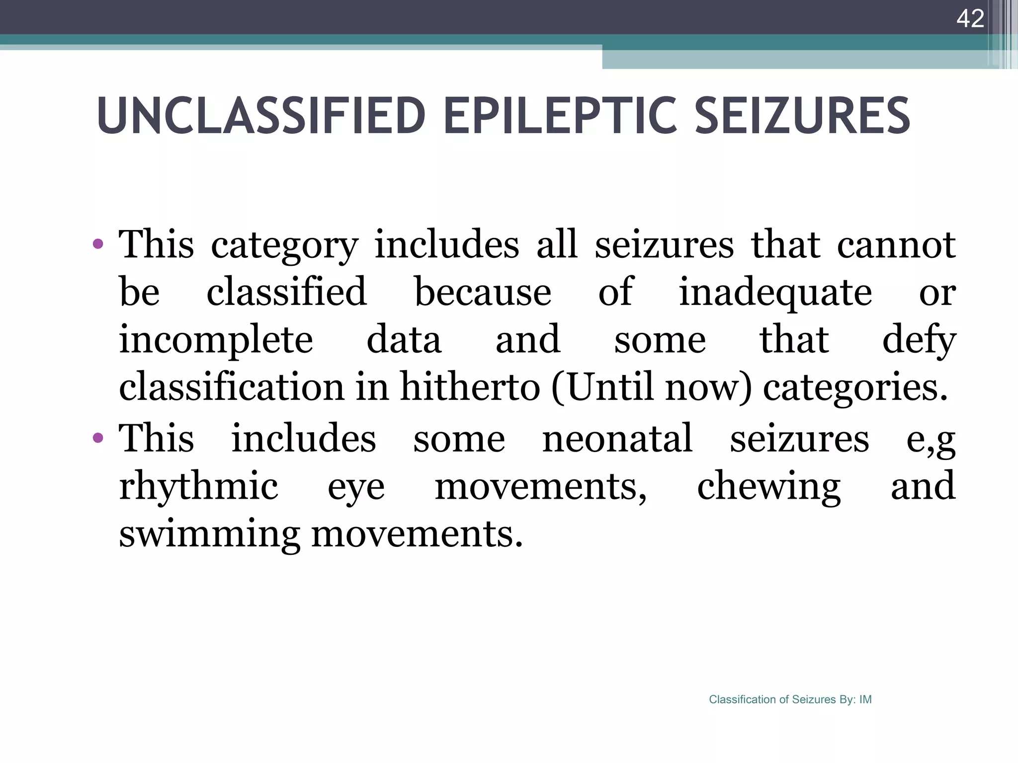Classification of Seizures by ILAE | PPT