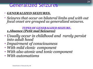 Classification of Seizures by ILAE | PPT
