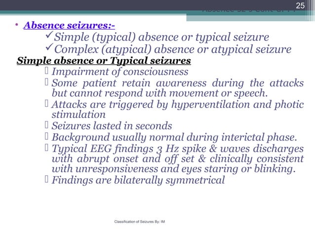 Classification of Seizures by ILAE | PPT