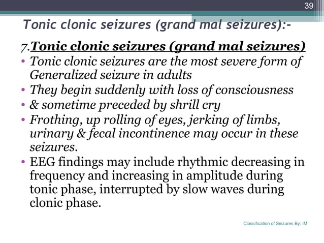 Classification of Seizures by ILAE | PPT