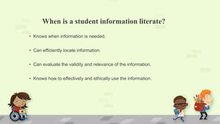 Information Literacy Instructions in Schools | PPT