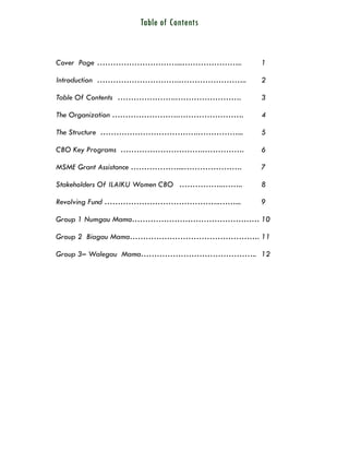 Ilaiku Women Community Based Organization | PDF | Business Loans ...